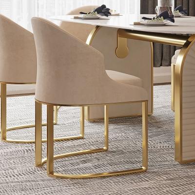 China Modern PU Leather Dining Chair with Metal Iron Frame for Restaurant Hotel Salon Use for sale
