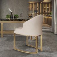 China Modern PU Leather Dining Chair with Metal Iron Frame for Restaurant Hotel Salon Use for sale