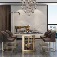 China Modern PU Leather Dining Chair with Metal Iron Frame for Restaurant Hotel Salon Use for sale
