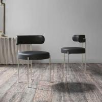 China Modern Luxury Fabric Dining Chair with Metal Legs Lamb Fleece PU Leather 7-30 Days Delivery for sale