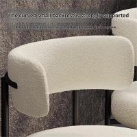 China Modern Luxury Fabric Dining Chair with Metal Legs Lamb Fleece PU Leather 7-30 Days Delivery for sale