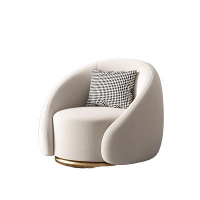 China Modern Leisure Rotatable Accent Chair Single Seat Round Velvet Fabric Sofa 360 Degree Swivel for Living Room for sale