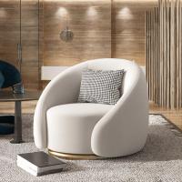 China Modern Leisure Rotatable Accent Chair Single Seat Round Velvet Fabric Sofa 360 Degree Swivel for Living Room for sale