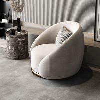China Modern Leisure Rotatable Accent Chair Single Seat Round Velvet Fabric Sofa 360 Degree Swivel for Living Room for sale