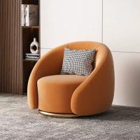 China Modern Leisure Rotatable Accent Chair Single Seat Round Velvet Fabric Sofa 360 Degree Swivel for Living Room for sale