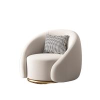 China Modern Leisure Rotatable Accent Chair Single Seat Round Velvet Fabric Sofa 360 Degree Swivel for Living Room for sale