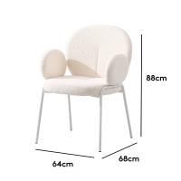 China Plush Fabric Upholstered Accent Chair with Backrest for Bedroom Living Room Dressing Makeup Vanity for sale