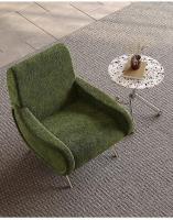 China Custom Modern Single Sofa Chair Chenille Velvet Fabric 304 Stainless Steel Frame Leisure Lounge Recliner Armchair for sale