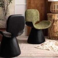 China Solid Wood Swivel Vanity Chair with High Elastic Sponge Cushion for Salon Home Office Bedroom for sale
