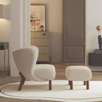 China Light Luxury White Lamb Fleece Single Sofa Chair with Sponge Filling for Living Room Hotel for sale