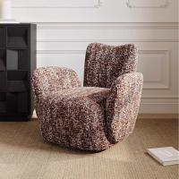 China Modern Single Lazy Sofa Chair 360 Degree Rotatable Swivel Fabric Accent Chair with Wooden Frame for Living Room for sale
