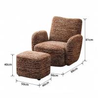 China Modern Single Lazy Sofa Chair 360 Degree Rotatable Swivel Fabric Accent Chair with Wooden Frame for Living Room for sale
