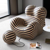 China Modern Striped Fabric Accent Chair Single Seat Recliner with Durable Eco-Friendly Material for Living Room for sale