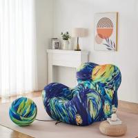 China Modern Striped Fabric Accent Chair Single Seat Recliner with Durable Eco-Friendly Material for Living Room for sale