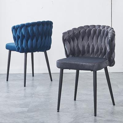 China Woven Upholstered Backrest Dining Chair for Hotel Banquet Events 50cm Seat Height for sale