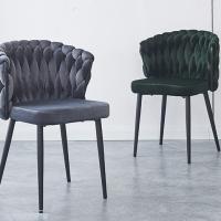 China Woven Upholstered Backrest Dining Chair for Hotel Banquet Events 50cm Seat Height for sale