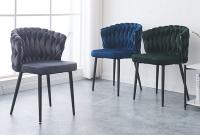 China Woven Upholstered Backrest Dining Chair for Hotel Banquet Events 50cm Seat Height for sale