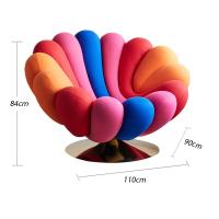 China Modern Eco-Friendly Sea Anemone Accent Chair Swivel Lazy Single Sofa 80cm Fabric Living Room for sale