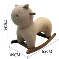 China Creative Cartoon Animal Rocking Chair for Kids Portable Accent Stool with Wood Legs 80cm for sale