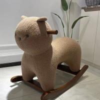 China Creative Cartoon Animal Rocking Chair for Kids Portable Accent Stool with Wood Legs 80cm for sale