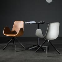 China Modern Minimalist PU Leather Leisure Chair with Backrest for Home Bedroom Vanity Stool Office Hotel Use for sale