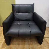 China Minimalist PU Leather Accent Chair Single Sofa for Living Room Balcony Bedroom 80cm Width for sale