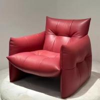 China Minimalist PU Leather Accent Chair Single Sofa for Living Room Balcony Bedroom 80cm Width for sale
