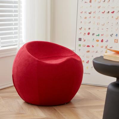 China Designer Cream Style Apple Shaped Bean Bag Accent Chair Stool for Bedroom Apartment Lounge Area for sale