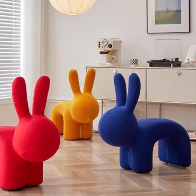 China Creative Cartoon Elf Rabbit Accent Chair for Children Indoor Living Room Balcony Shoe Bench 80cm for sale