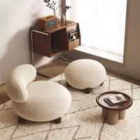 China Cream Style Single Seater Leisure Lounge Chair with Ottoman for Hospital Living Room Bedroom Use 80cm Wide for sale
