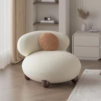 China Cream Style Single Seater Leisure Lounge Chair with Ottoman for Hospital Living Room Bedroom Use 80cm Wide for sale
