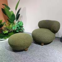 China Cream Style Single Seater Leisure Lounge Chair with Ottoman for Hospital Living Room Bedroom Use 80cm Wide for sale