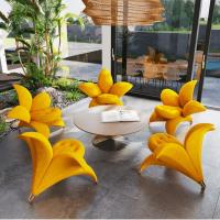 China Modern Lily Flower Accent Chair Creative Petal Lazy Sofa for Small Spaces Bedroom Apartment 80cm for sale