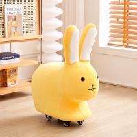 China Cute Rabbit Movable Children Accent Chair with Wheels Comfortable Shoe Changing Stool for Living Room Bedroom School for sale