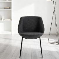 China Armless Accent Chair with Metal Legs Modern Fabric Stool for Living Room Bedroom Gym Use 50cm Seat Height for sale