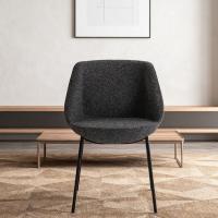 China Armless Accent Chair with Metal Legs Modern Fabric Stool for Living Room Bedroom Gym Use 50cm Seat Height for sale