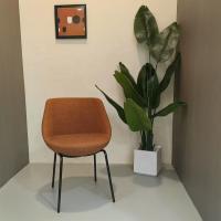China Armless Accent Chair with Metal Legs Modern Fabric Stool for Living Room Bedroom Gym Use 50cm Seat Height for sale