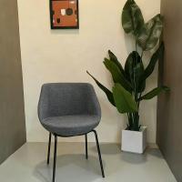 China Armless Accent Chair with Metal Legs Modern Fabric Stool for Living Room Bedroom Gym Use 50cm Seat Height for sale