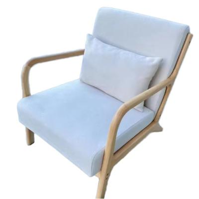 China Minimalist Solid Wood Leisure Sofa Chair Upholstered Single Seat for Hotel Restaurant Living Room for sale