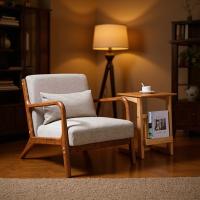 China Minimalist Solid Wood Leisure Sofa Chair Upholstered Single Seat for Hotel Restaurant Living Room for sale