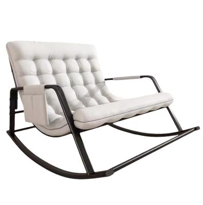 China Modern Leisure Rocking Chair with Thickened Carbon Steel Frame for Home Balcony Patio for sale