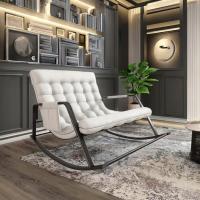 China Modern Leisure Rocking Chair with Thickened Carbon Steel Frame for Home Balcony Patio for sale