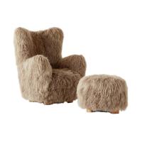 China Midcentury Modern Recliner Lounge Chair Foam Filled Fabric Wood Frame Accent Sofa for Hotel Living Room for sale