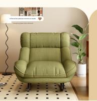 China Custom Ergonomic Upholstered Rocking Chair with Cotton Fabric and Steel Frame for Living Room Hotel for sale