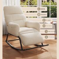 China Upholstered Rocking Recliner Chair Fabric Leisure Lounge for Balcony Living Room for sale