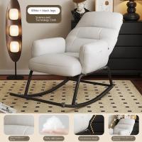 China Upholstered Rocking Recliner Chair Fabric Leisure Lounge for Balcony Living Room for sale