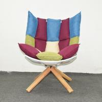 China Modern Fabric Single Seat Recliner Chair with Solid Wood Legs 80cm Lounge Sofa for sale