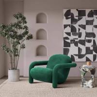 China Custom Velvet Upholstered Single Sofa Chair with Solid Wood Frame for Living Room Bedroom for sale