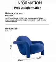 China Custom Velvet Upholstered Single Sofa Chair with Solid Wood Frame for Living Room Bedroom for sale