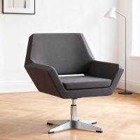 China Modern Upholstered Leisure Accent Chair Wool Fleece Armchair with Metal Base for Living Room for sale